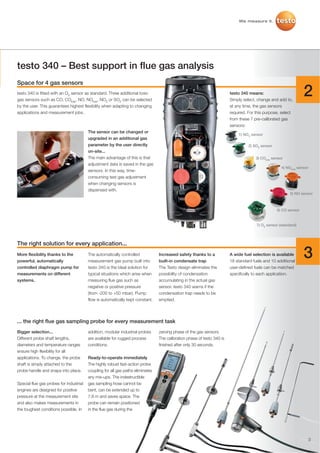 Testo 340 flue gas analyser datasheet | PDF
