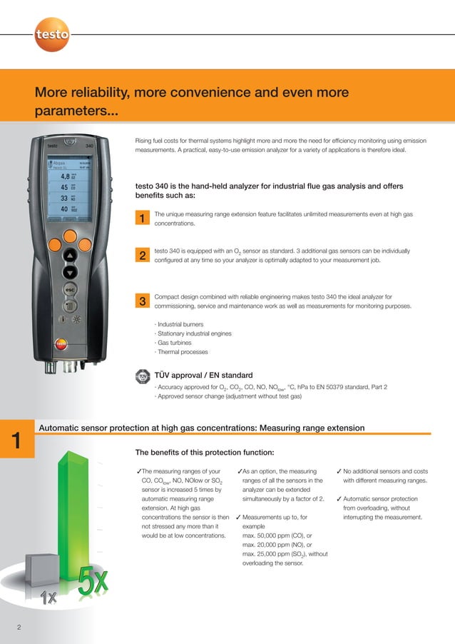 Testo 340 datasheet 2012 | PDF