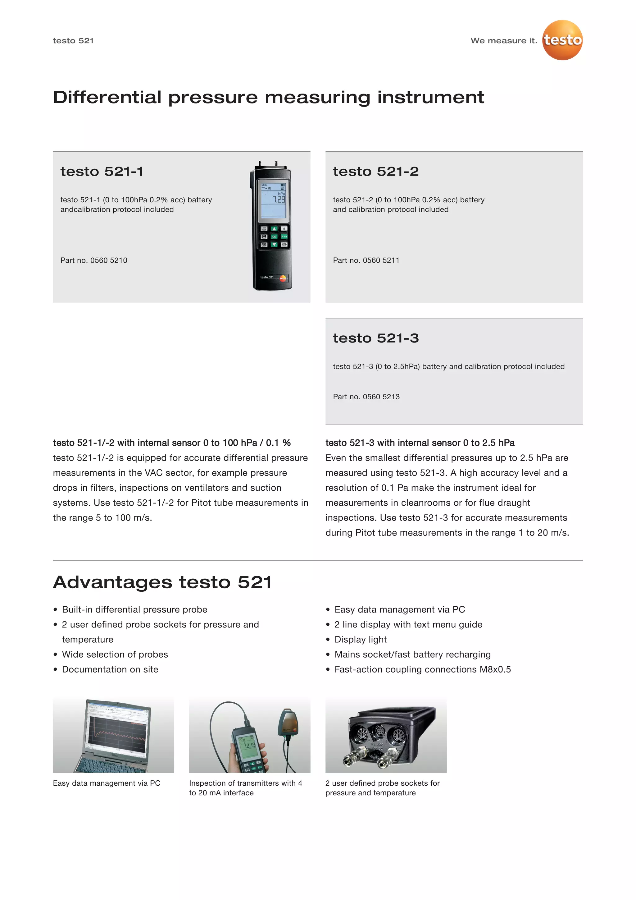Testo 521 datasheet 2012 | PDF