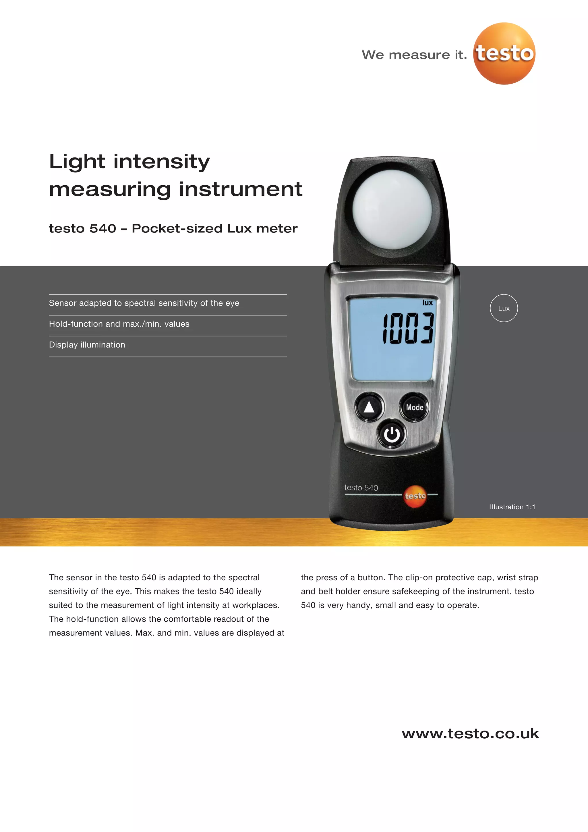 Testo 540 datasheet 2012 | PDF