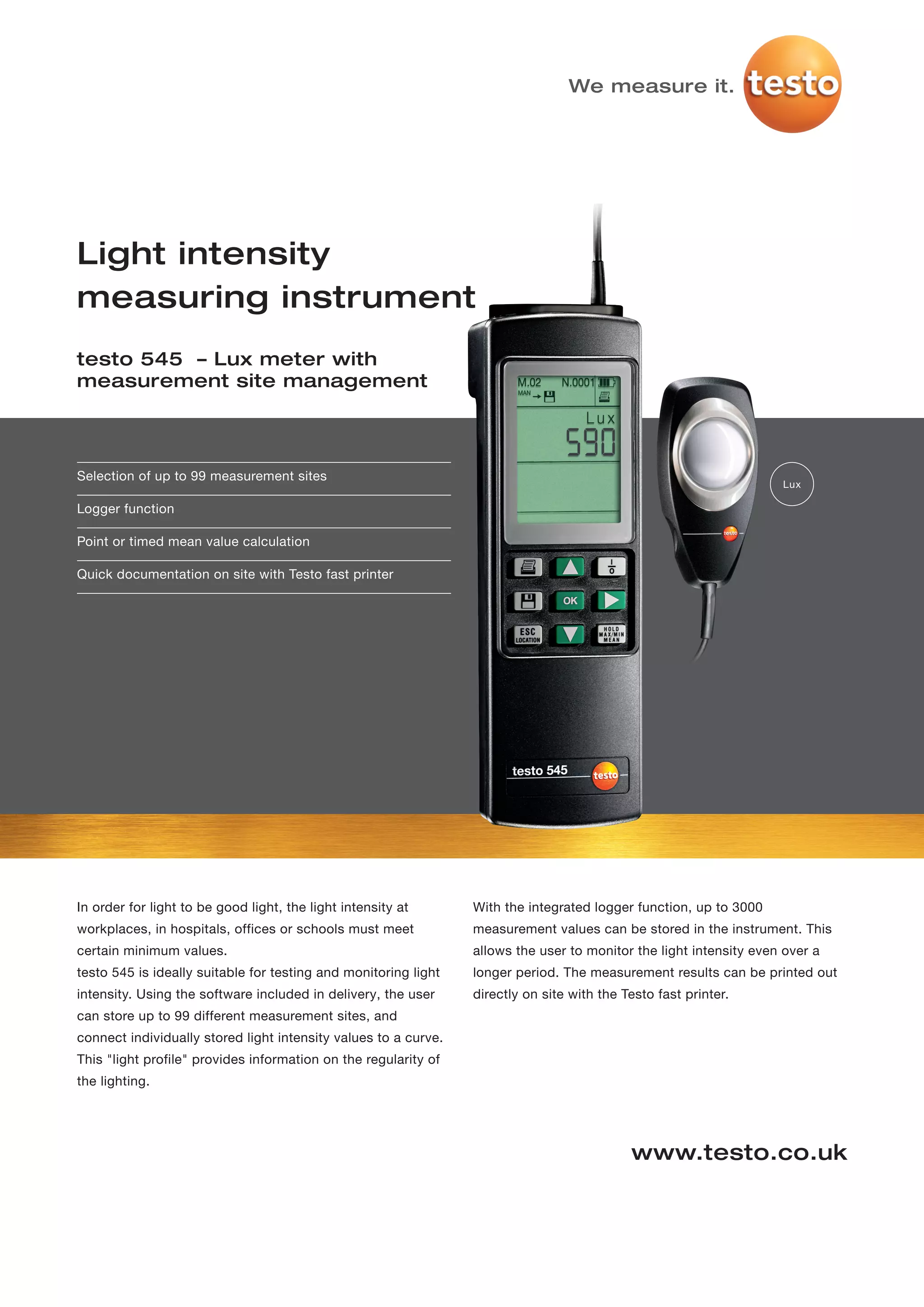 Testo 545 datasheet 2012 | PDF