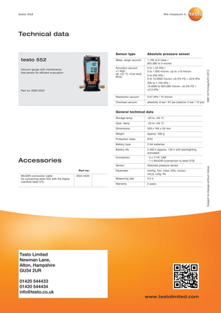 Testo 552 digital vacuum gauge | PDF