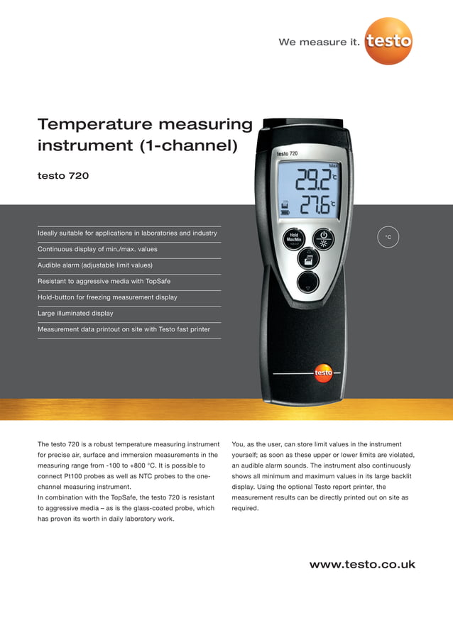 Testo 720 datasheet | PDF