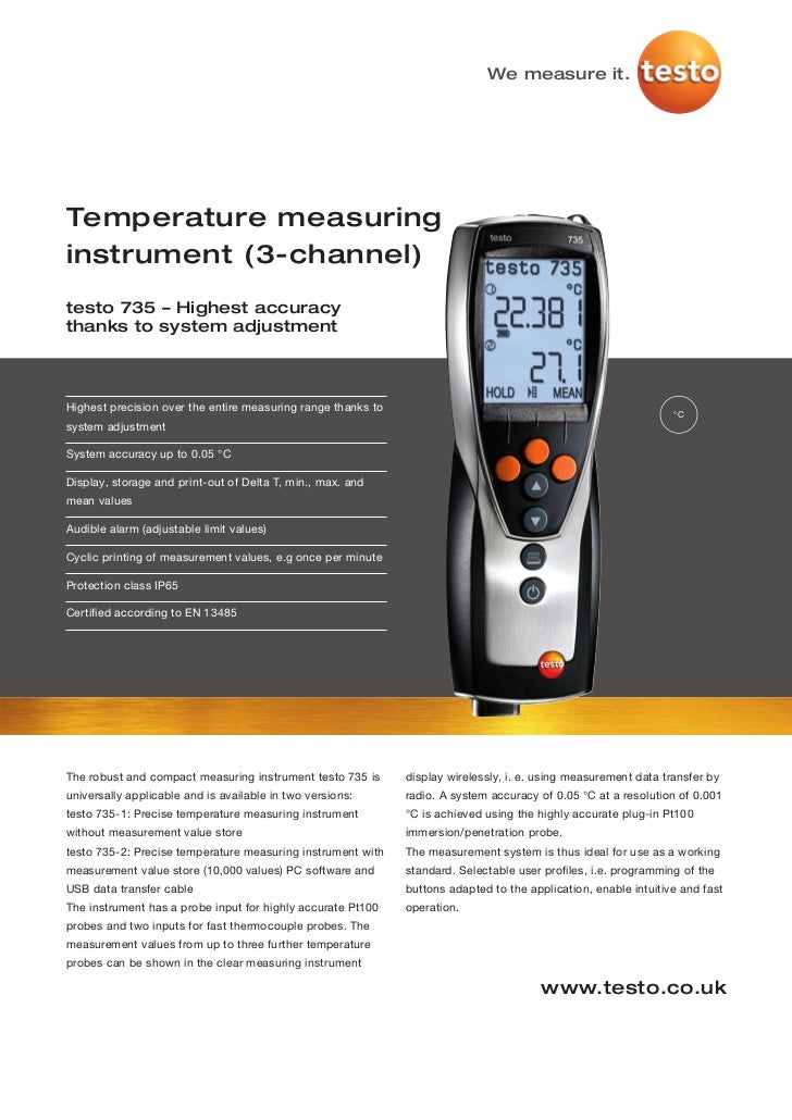 Testo 735 datasheet 2012