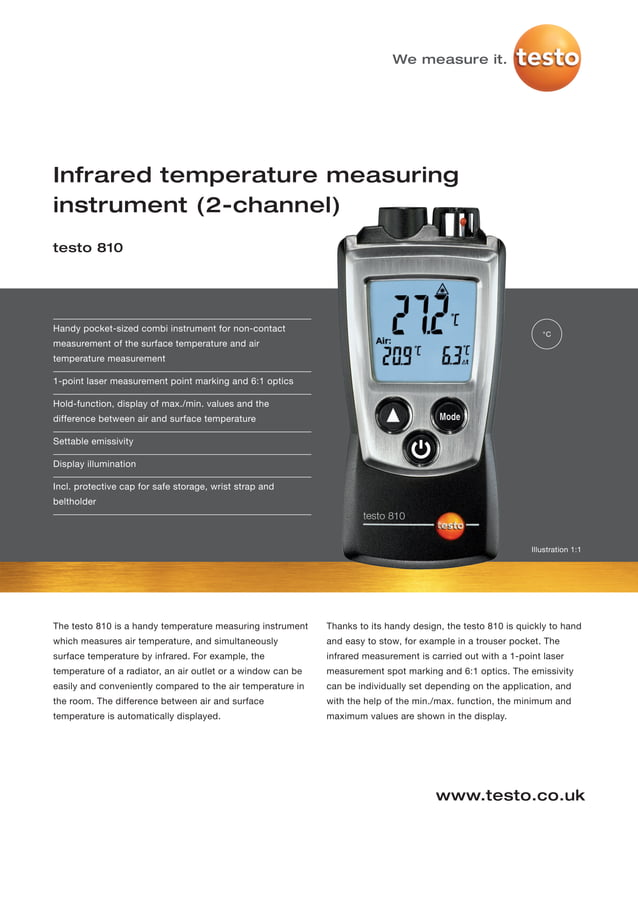 Testo 810 datasheet 2012 | PDF
