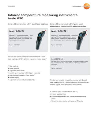 Testo 830 datasheet | PDF