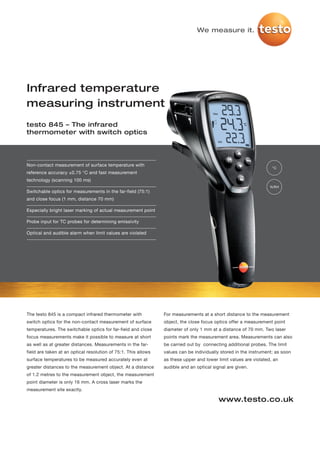 Testo 845 datasheet 2012 | PDF | Physics | Science