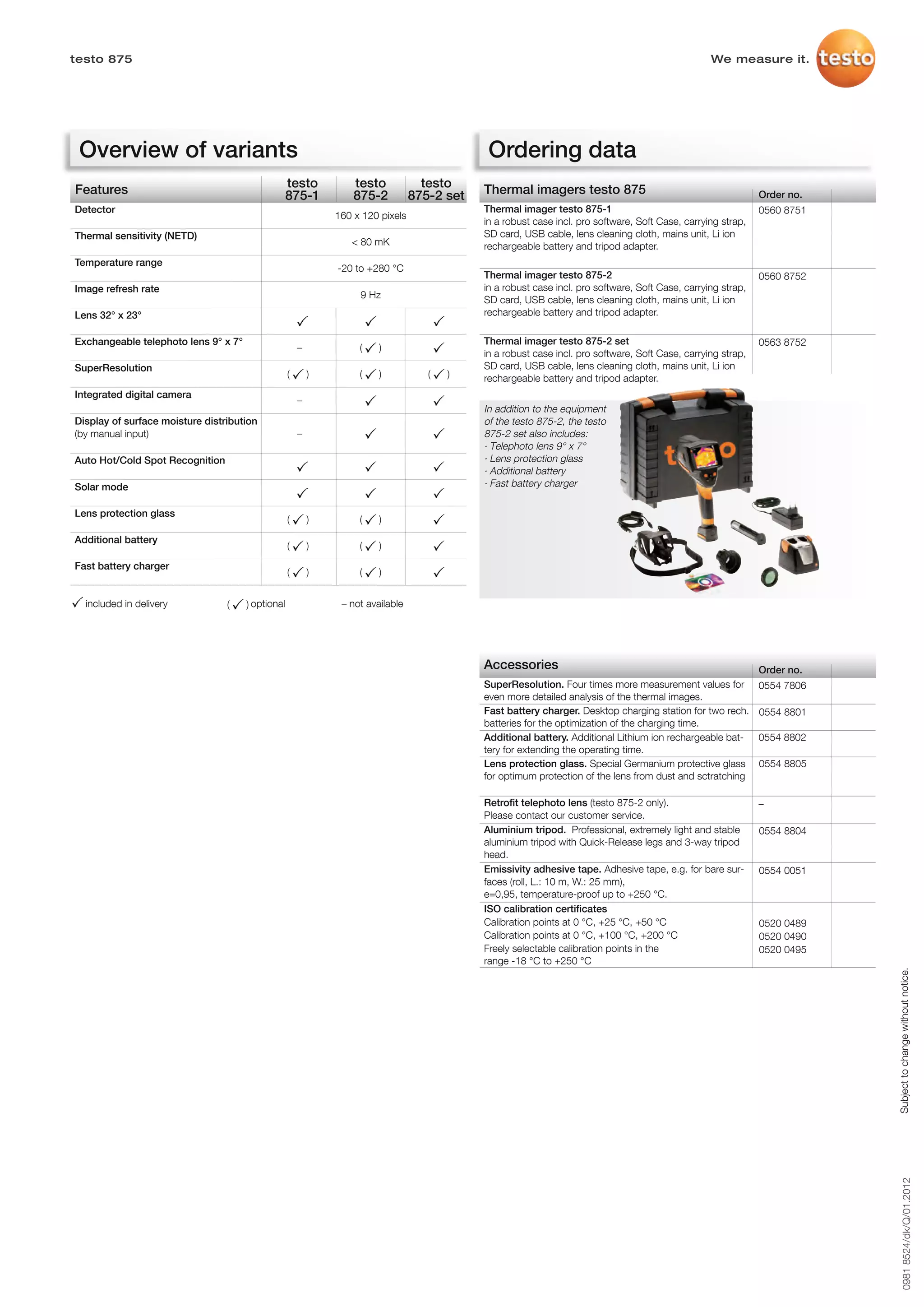 Testo 875 datasheet | PDF