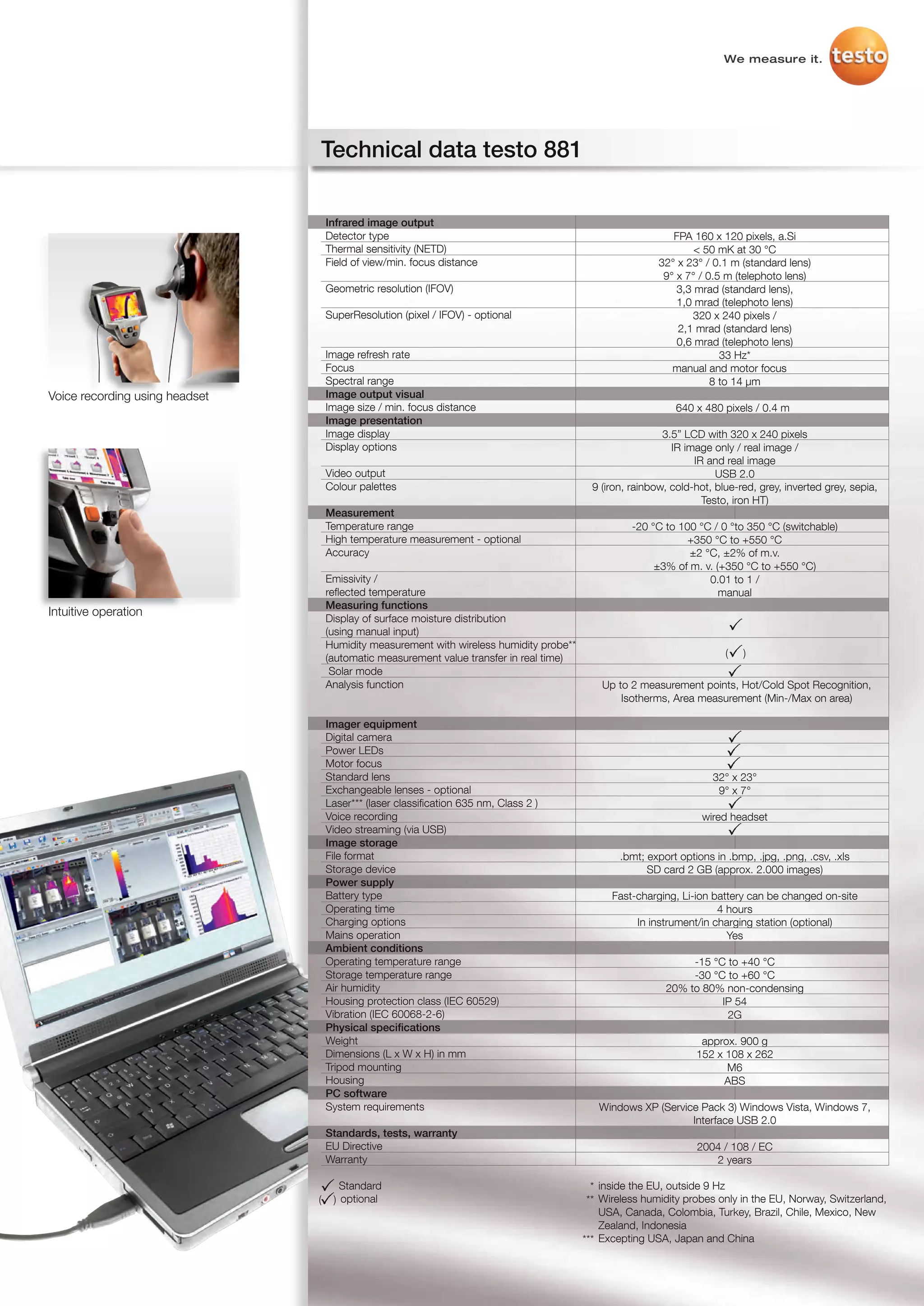 Testo 881 datasheet | PDF