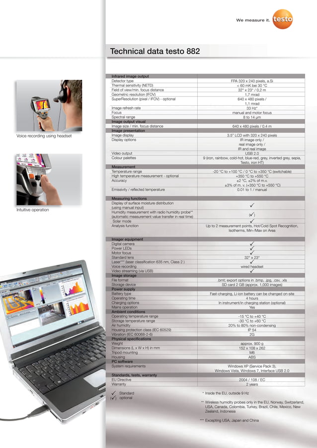 Testo 882 datasheet | PDF