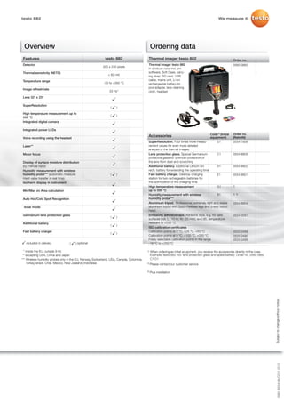 Testo 882 datasheet | PDF