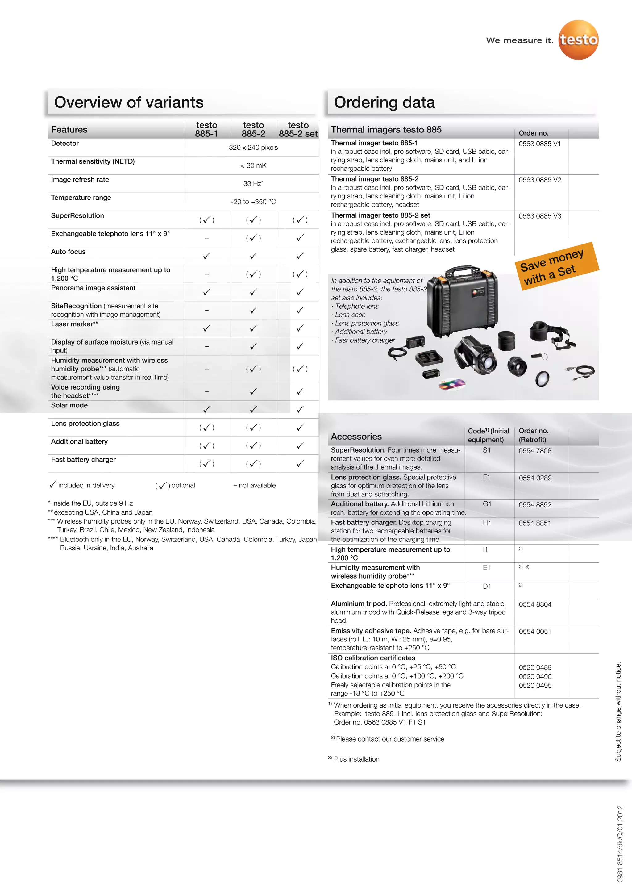 Testo 885 datasheet | PDF