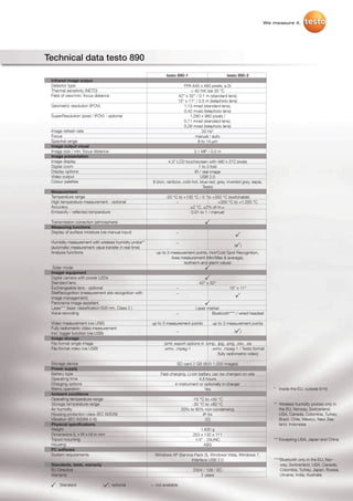 Testo 890 datasheet | PDF