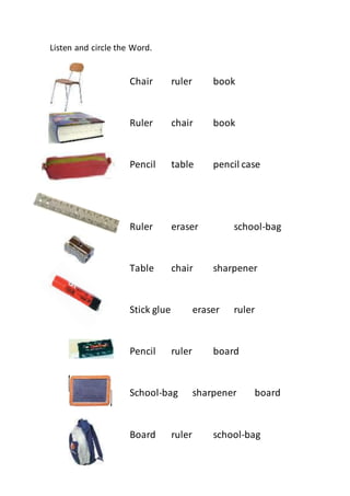 Test objects school | DOCX