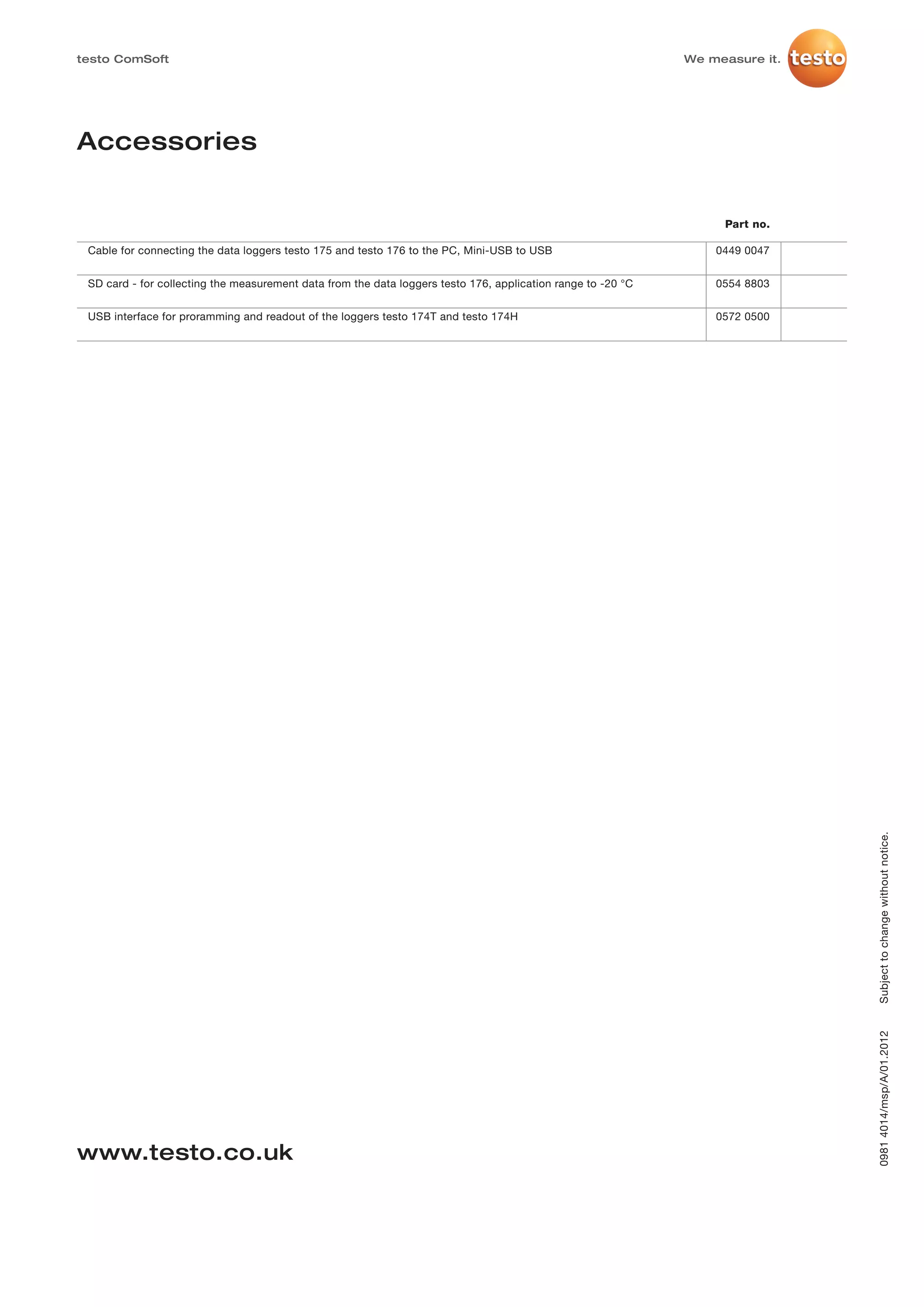 Testo com soft datasheet 2012 | PDF