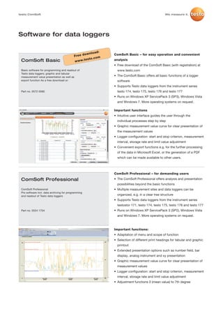 Testo com soft datasheet 2012 | PDF