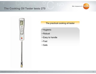 Testo Cooking Oil Tester 270 | PDF