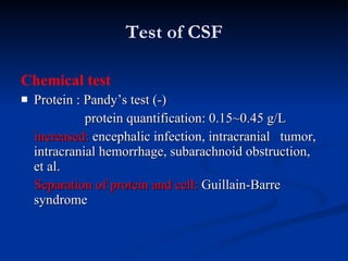 Test Of Cerebrospinal Fluid And Serous Membrance Effusion | PPT