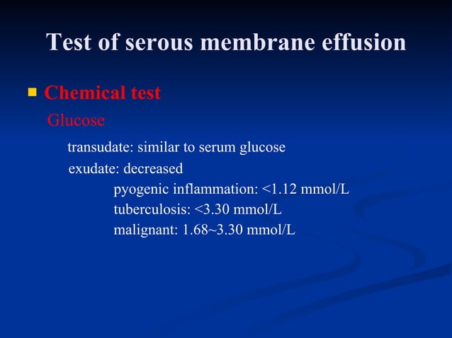 Test Of Cerebrospinal Fluid And Serous Membrance Effusion | PPT