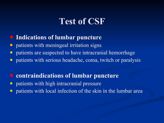 Test Of Cerebrospinal Fluid And Serous Membrance Effusion | PPT