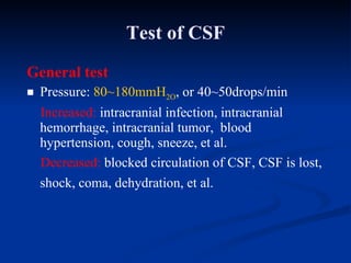 Test Of Cerebrospinal Fluid And Serous Membrance Effusion | PPT