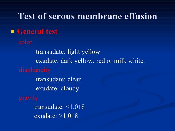 Serous Fluid Color