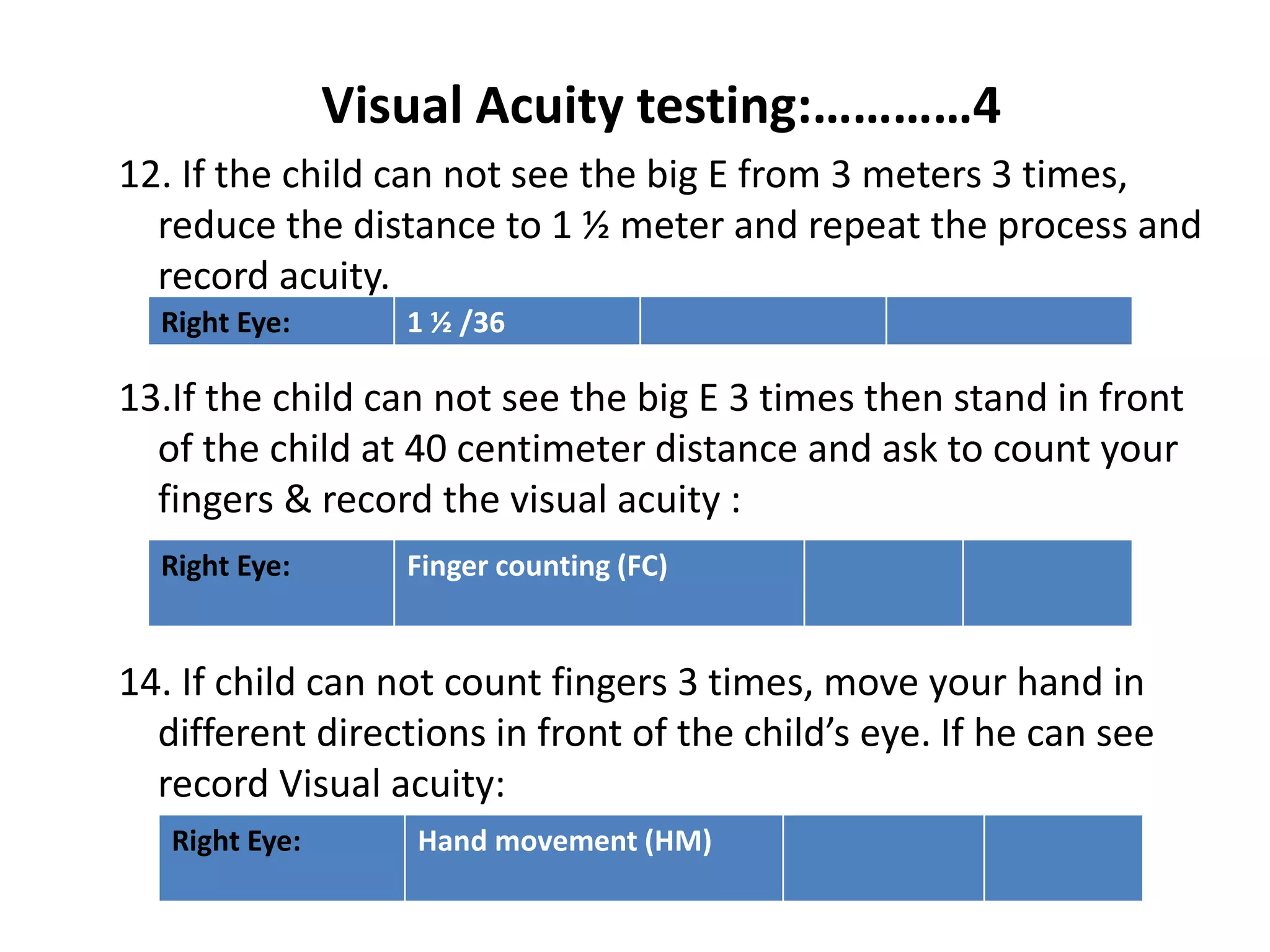 Test of distance vision, near vision visual field bs ed | PPTX | Eye ...