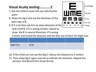 Test of distance vision, near vision visual field bs ed | PPTX