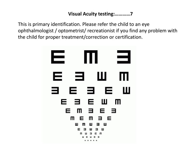 Test of distance vision, near vision visual field bs ed | PPTX | Eye ...