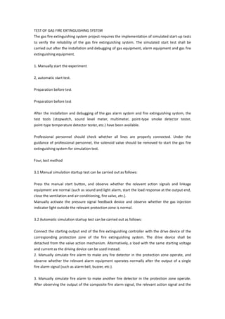 test of gas fire extinguishing system | PDF
