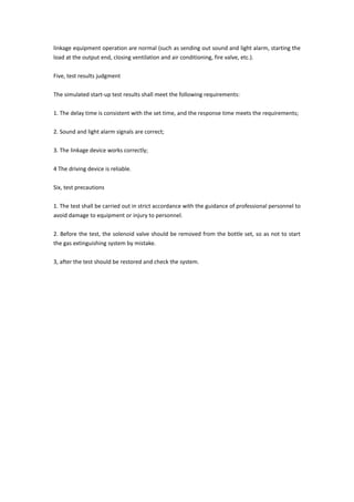 test of gas fire extinguishing system | PDF