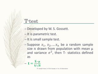 Test of hypothesis test of significance | PPT