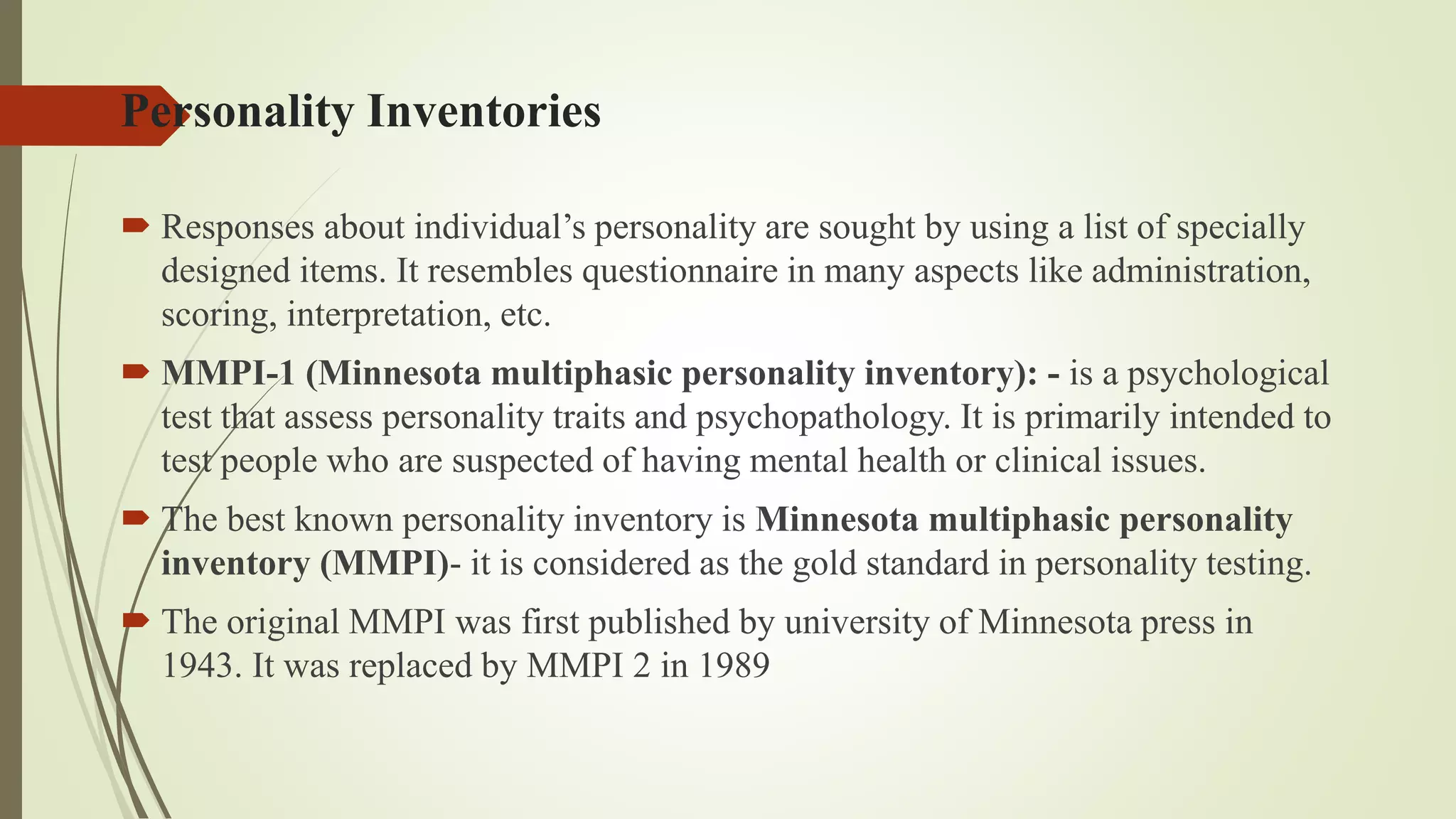 Test of intrest and personality | PPTX