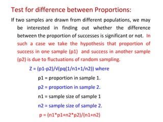Test of significance (t-test, proportion test, chi-square test) | PPT