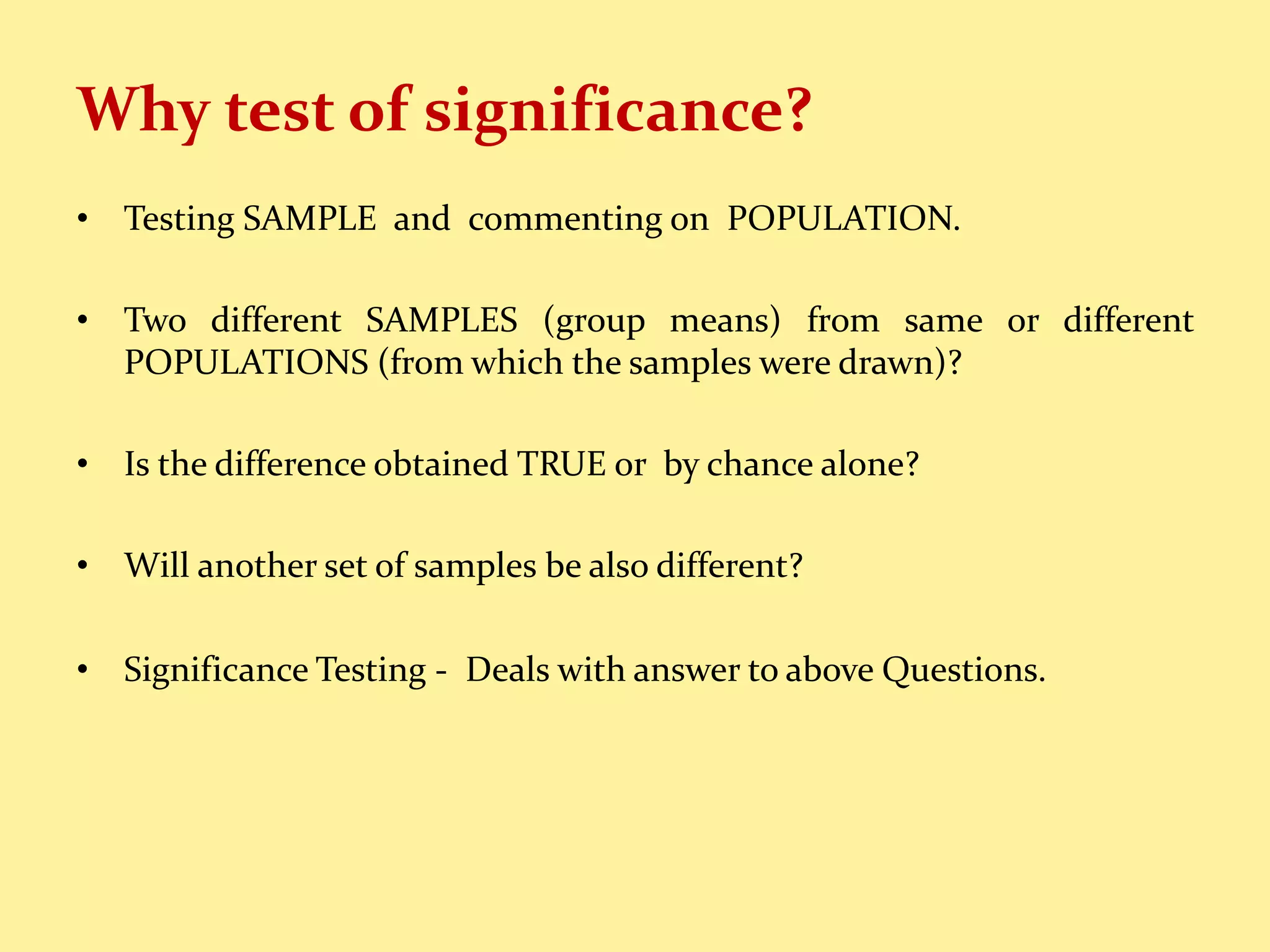 Test of significance in Statistics | PPTX