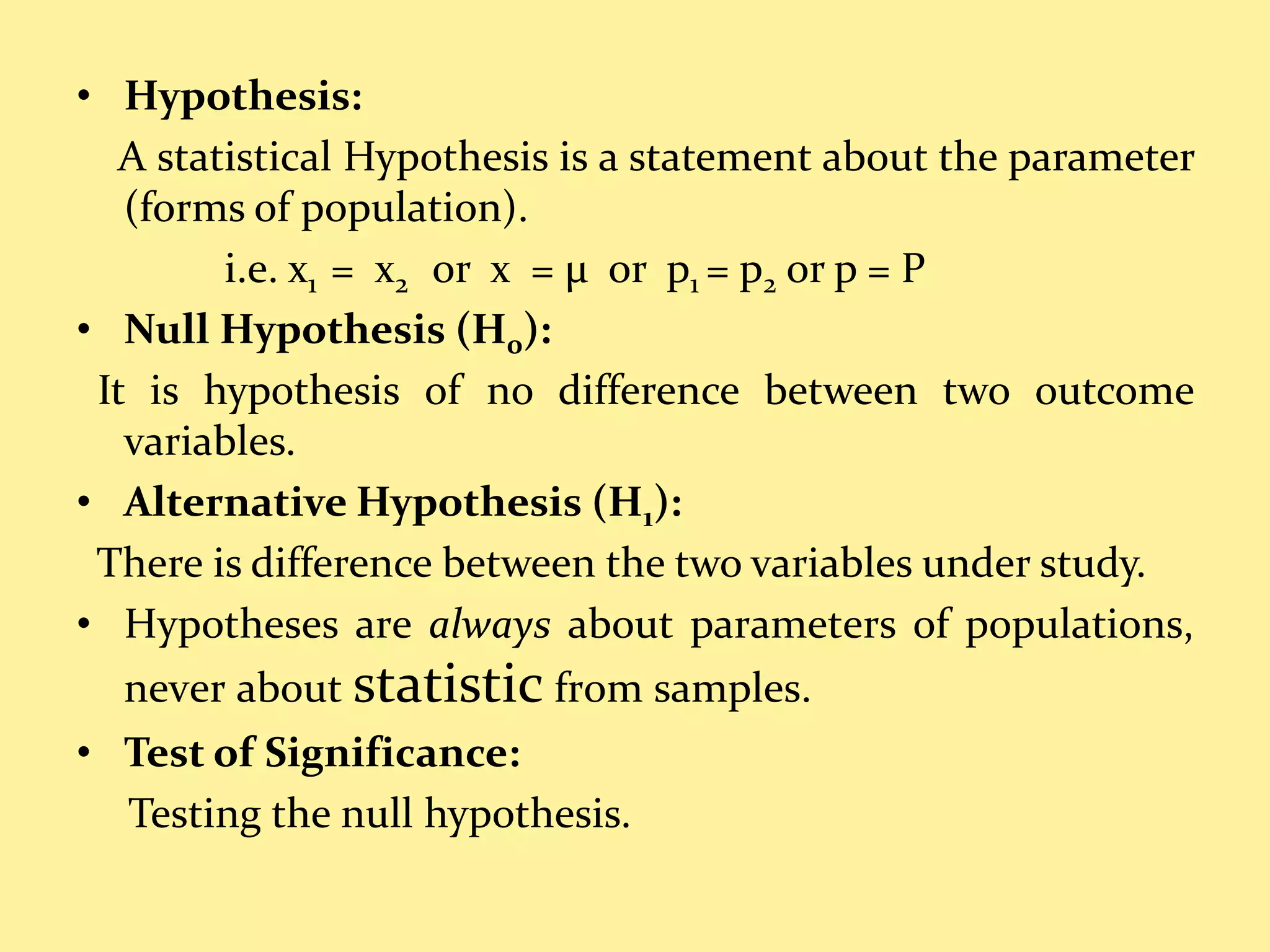 Test of significance in Statistics | PPTX