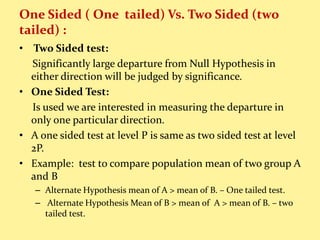 Test of significance in Statistics | PPTX