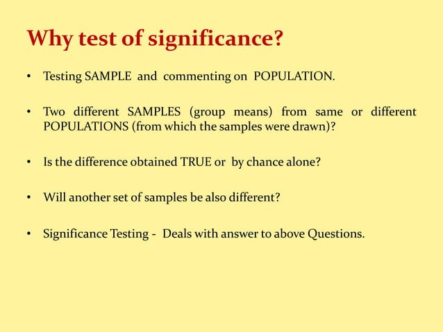 Test of significance in Statistics | PPTX