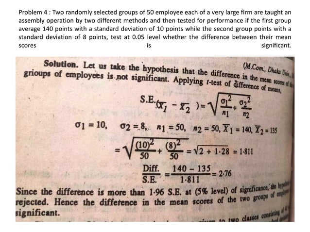 Test of significance of large samples | PPTX