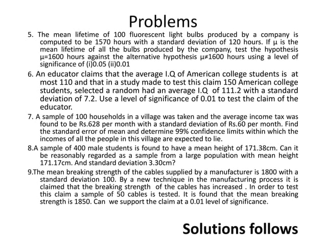Test of significance of large samples | PPTX