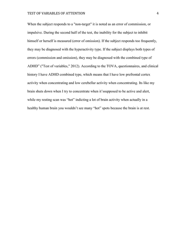 Test Of Variables Of Attention | PDF