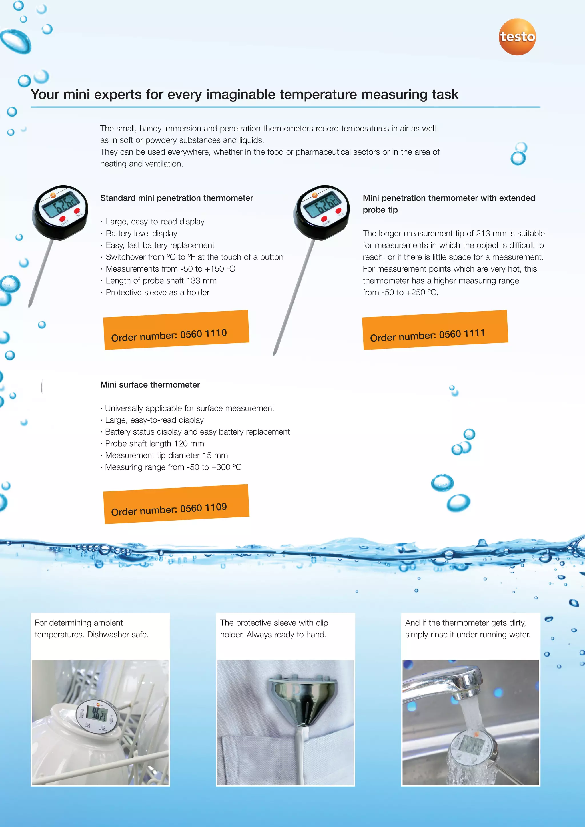 Testo mini thermometer datasheet | PDF