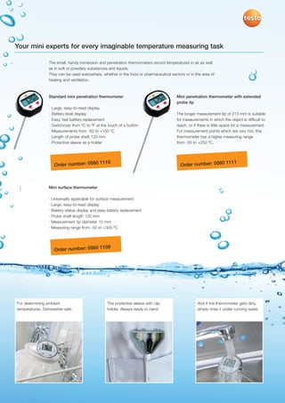 Testo mini thermometer datasheet | PDF
