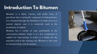 Presentation On Bitumen Tests. Bitumen: A Critical Component in Road ...