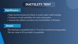 Presentation On Bitumen Tests. Bitumen: A Critical Component in Road ...