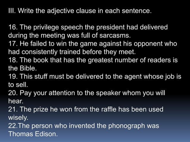 Test on clauses | PPT