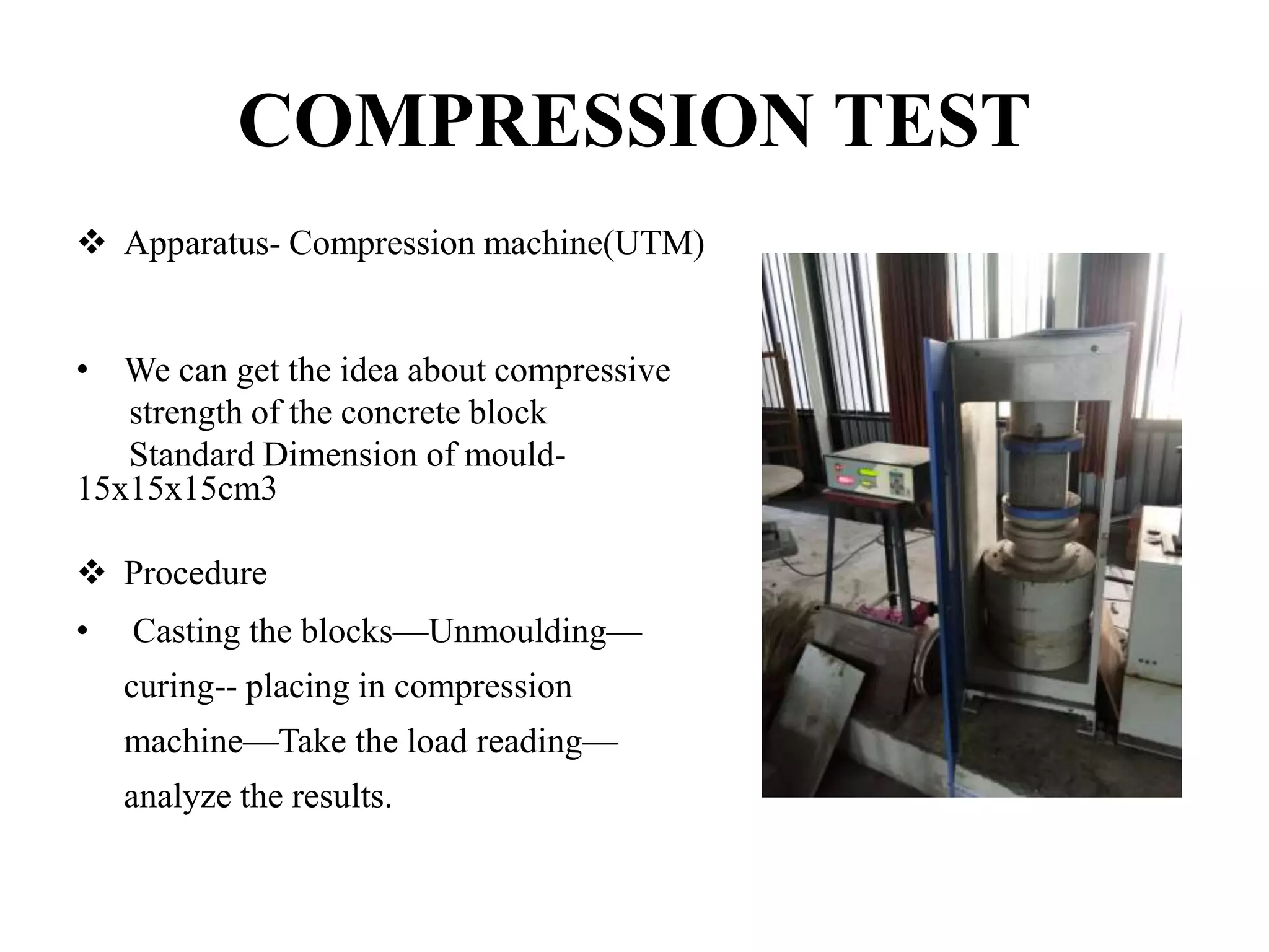 Test on fresh concrete and harden concrete | PPTX