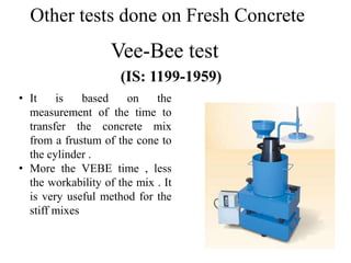 Test on fresh concrete and harden concrete | PPTX
