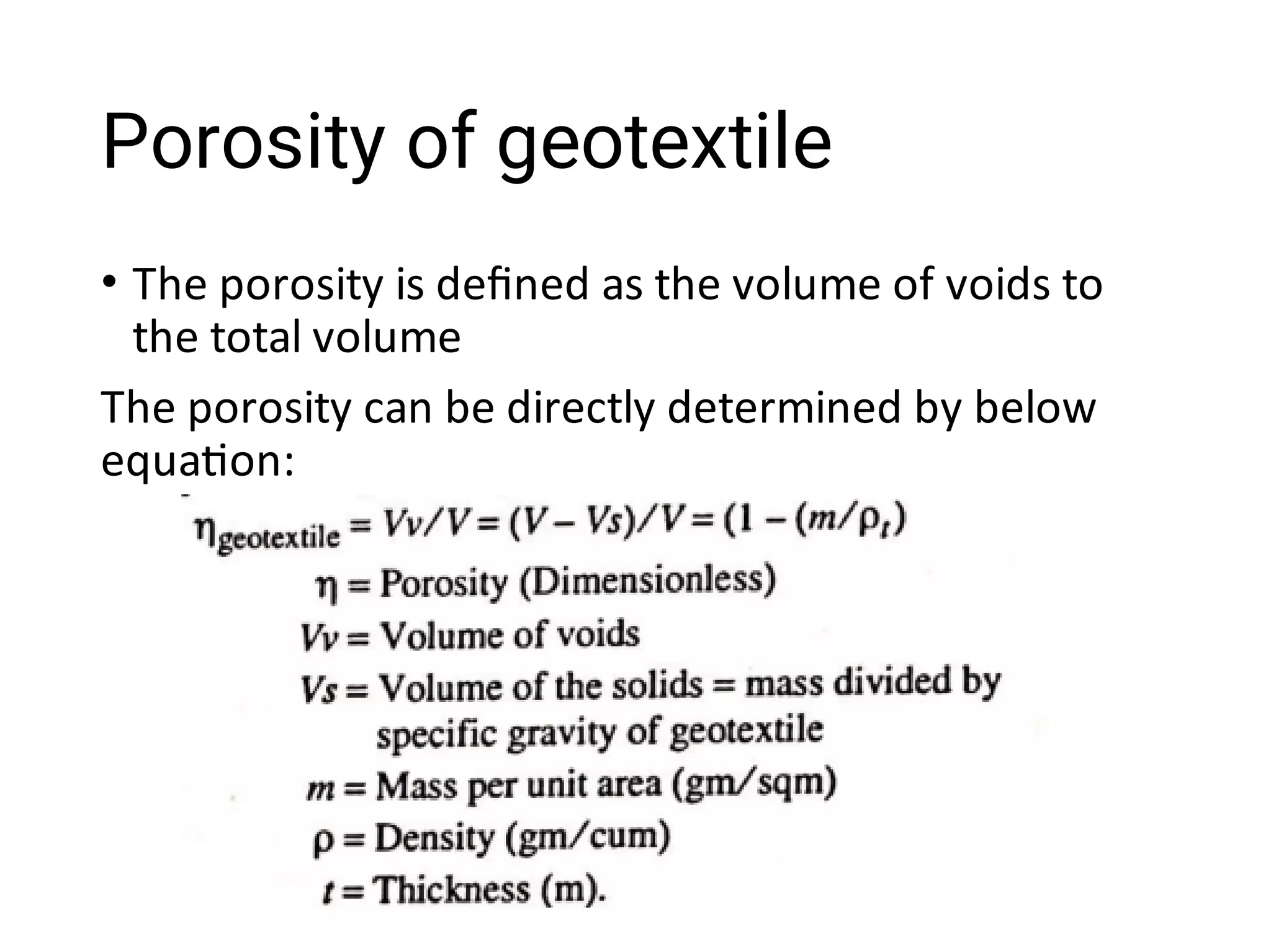Test on geotextile apparent opening size and porosity | PDF