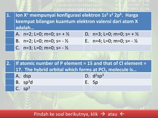 Test online kimia maret 2013 01 | PPTX